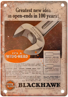 Vintage 1953 BLACKHAWK Hand Tools Ad Reproduction Metal Sign Z262 | eBay