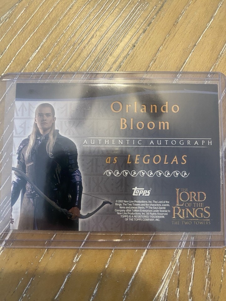 Topps Lord of the Rings Two Towers Orlando Bloom - Legolas Autograph ...