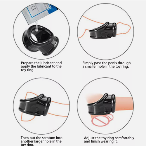 Male Men Soft Scrotum Testicle Squeeze Rings Cage Stretcher Enhancer ...