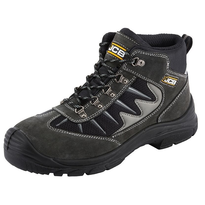 MENS JCB LEATHER LIGHTWEIGHT SAFETY WORK BOOTS STEEL TOE CAP SHOE ...