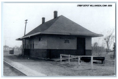 c1956 Cri&P Williamson Iowa IA Railroad Train Depot Station RPPC Photo ...