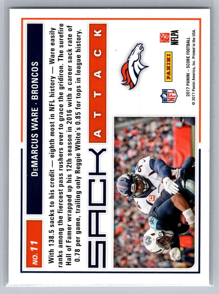 2017 Score #11 DeMarcus Ware Sack Attack | eBay