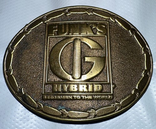 Vtg Funk's G Hybrid Seed Corn Lewis Buckles Brass Belt Buckle Limited ...