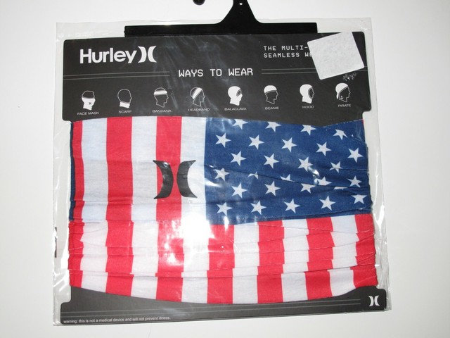 Hurley Neck GAITER Seamless Face Mask Multi Wear Cover Logo American ...