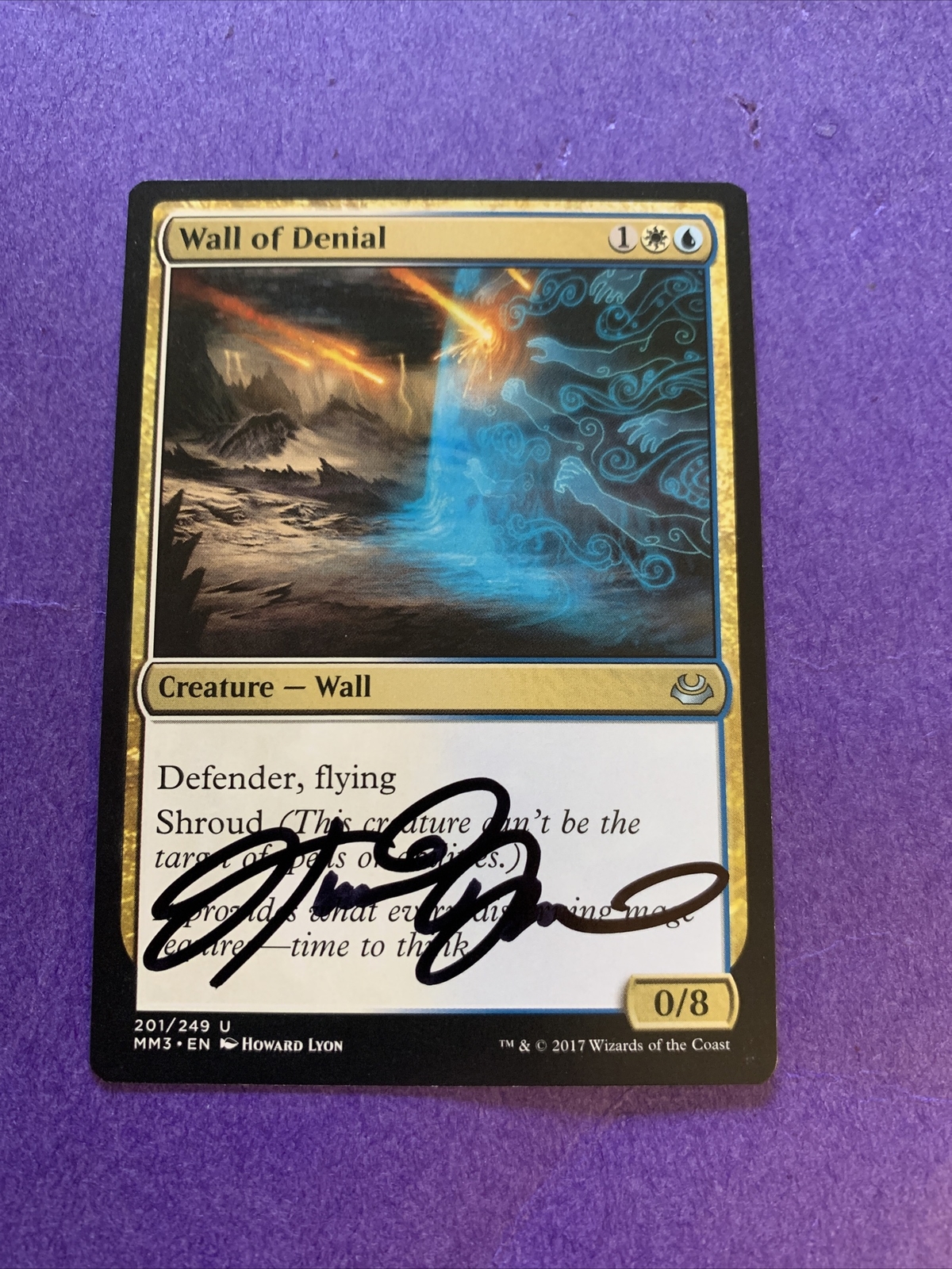 MTG Magic Wall Of Denial Signed Artist Proof Modern Masters 2017 Howard ...