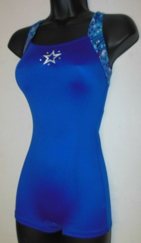 Patriotic Red White Blue Gymnastic Shorty Unitard Biketard medium child ...