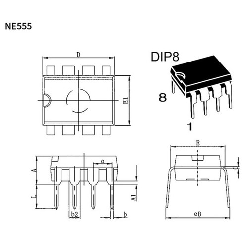 10 Pcs NE555P NE555 DIP-8 High Precision Timers IC chip Programming ...