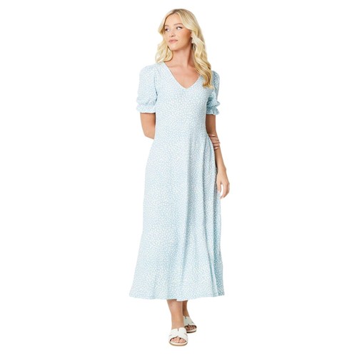 Dorothy Perkins Vestito Midi Astratta Scollo a V Maniche Corte Donna ...