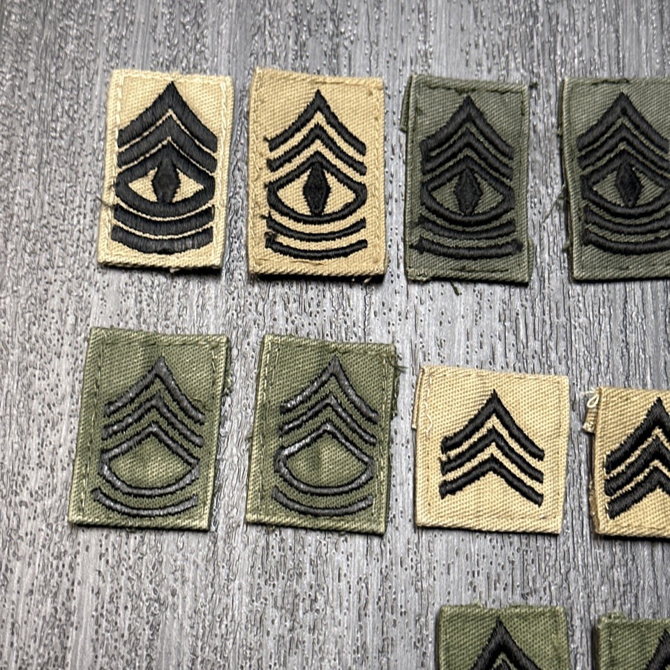 US Army Rank Insignia Patches Lot of 14 Vintage Embroidered Patches ...