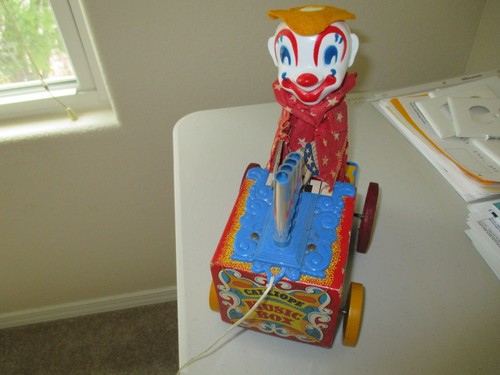 Vintage Mattel Calliope Clown Pull Toy Music Box 1952 | eBay