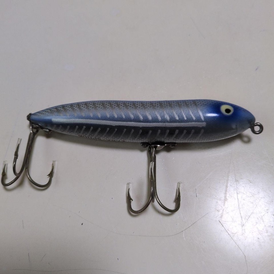 Heddon Zara Spook 3rd Silver Old Floating Pencil Bait Rare Vintage Lure ...