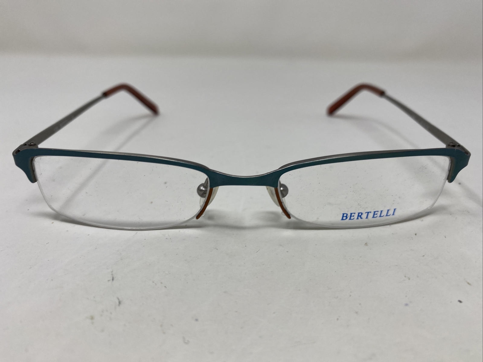 Bertelli Eyeglasses Frame B 661 c.2 49-18-135 Blue/Gunmetal Half Rim ...