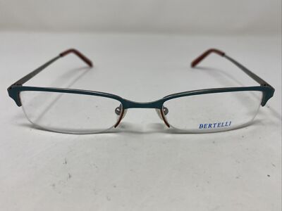 Bertelli Eyeglasses Frame B 661 c.2 49-18-135 Blue/Gunmetal Half Rim ...