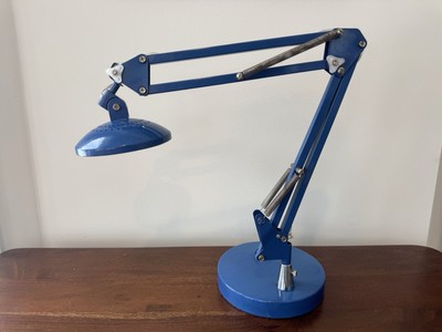 Intertek Blue DESK LAMP Adjustable Swing Arm ARCHITECT Industrial Metal ...