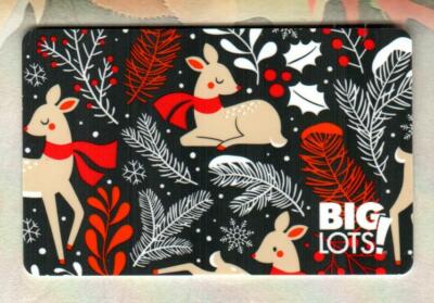 BIG LOTS Reindeer and Holly ( 2020 ) Gift Card ( $0 ) | eBay