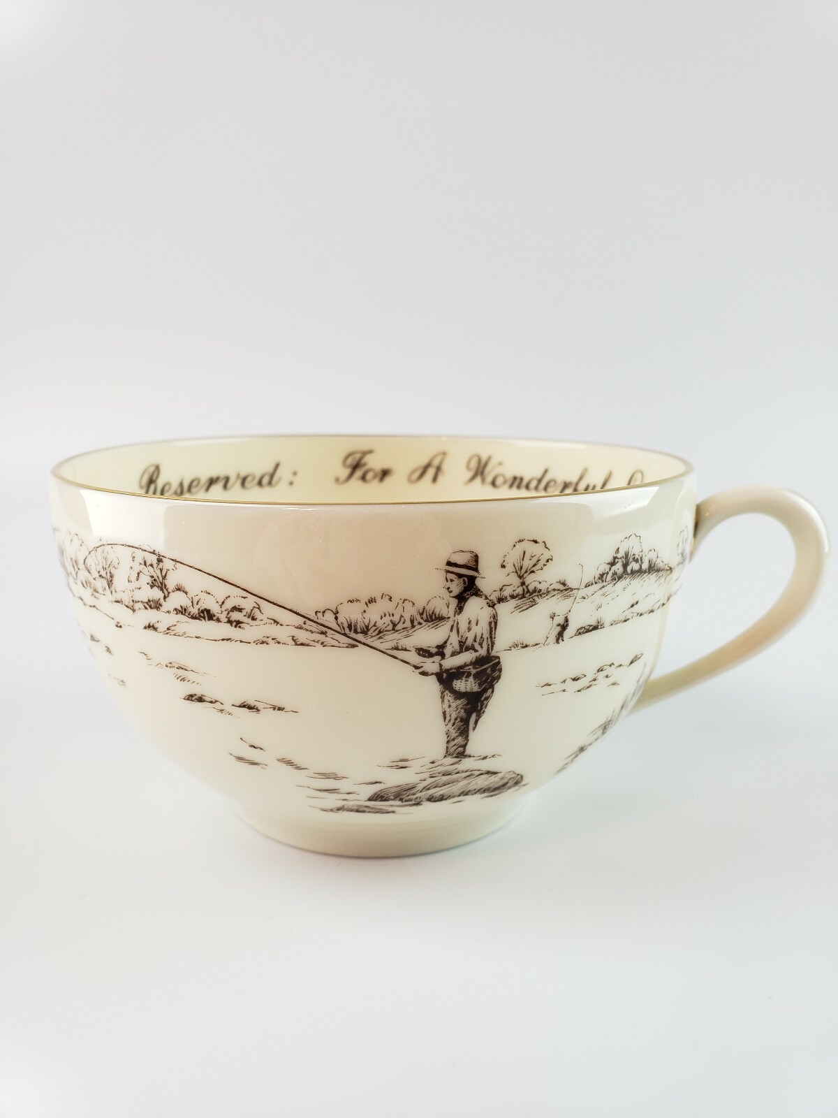 Lenox Reserved for a Wonderful Guy Fishing Coffee Mug Soup Cup Wide ...