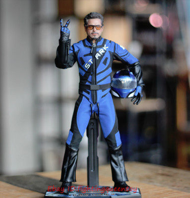 MK100 1/6 Iron Man Tony stark Race Suit With H Head Body Glass Stand ...