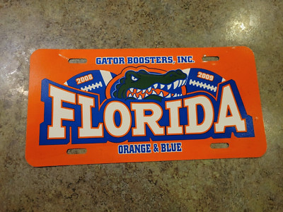Vintage 2008 2009 Auto License Plate UF Florida GATORS Boosters Orange ...