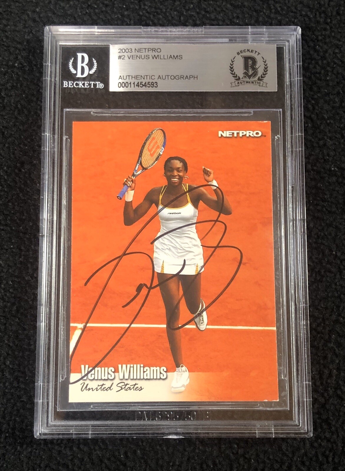 Venus Williams Signed 2003 Netpro Rookie Card #2 RC Beckett ...