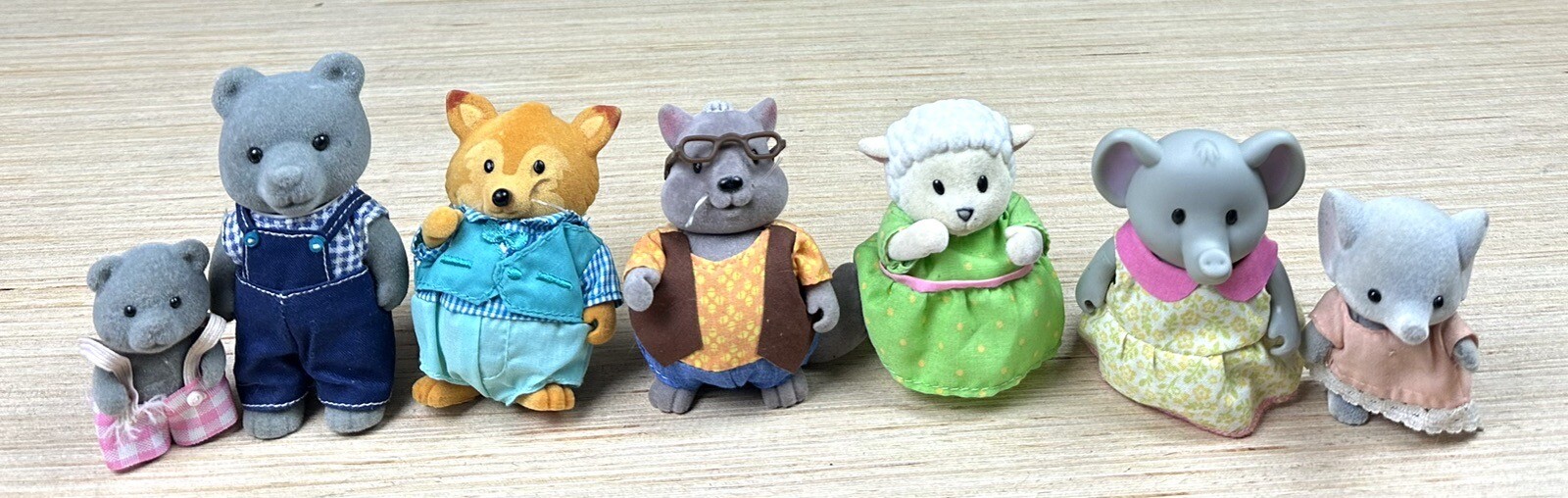 Lot Of 7 Lil Woodzeez/Callico Critters Flocked Mixed Lot Figures 0106 ...