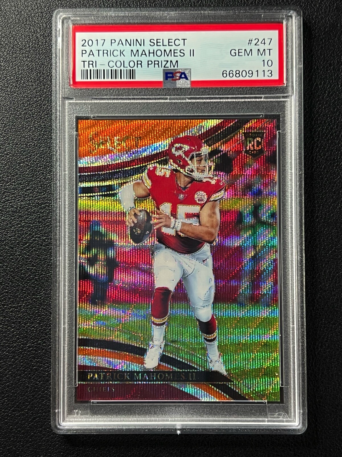 2017 Panini Select - Field Level Tri-Color Prizm #247 Patrick Mahomes ...