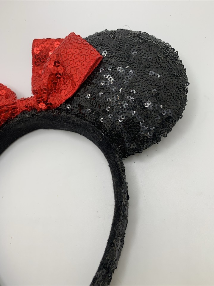 Minnie Mouse Sequin Headband Ears Bow Disney Walt Disney World Park ...