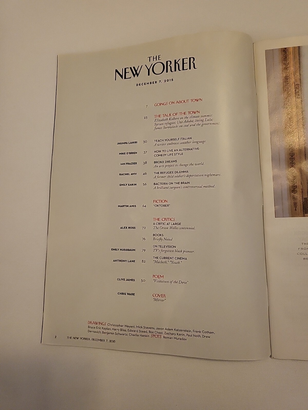 2015 December 7, The New Yorker Magazine, Refugee Dilemma, (MH446) | eBay