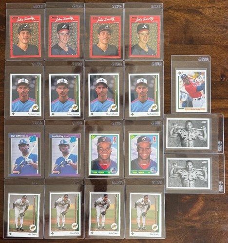 BASEBALL RC INSERT ERROR CARD LOT Smoltz Griffey Bo Jackson Michael ...