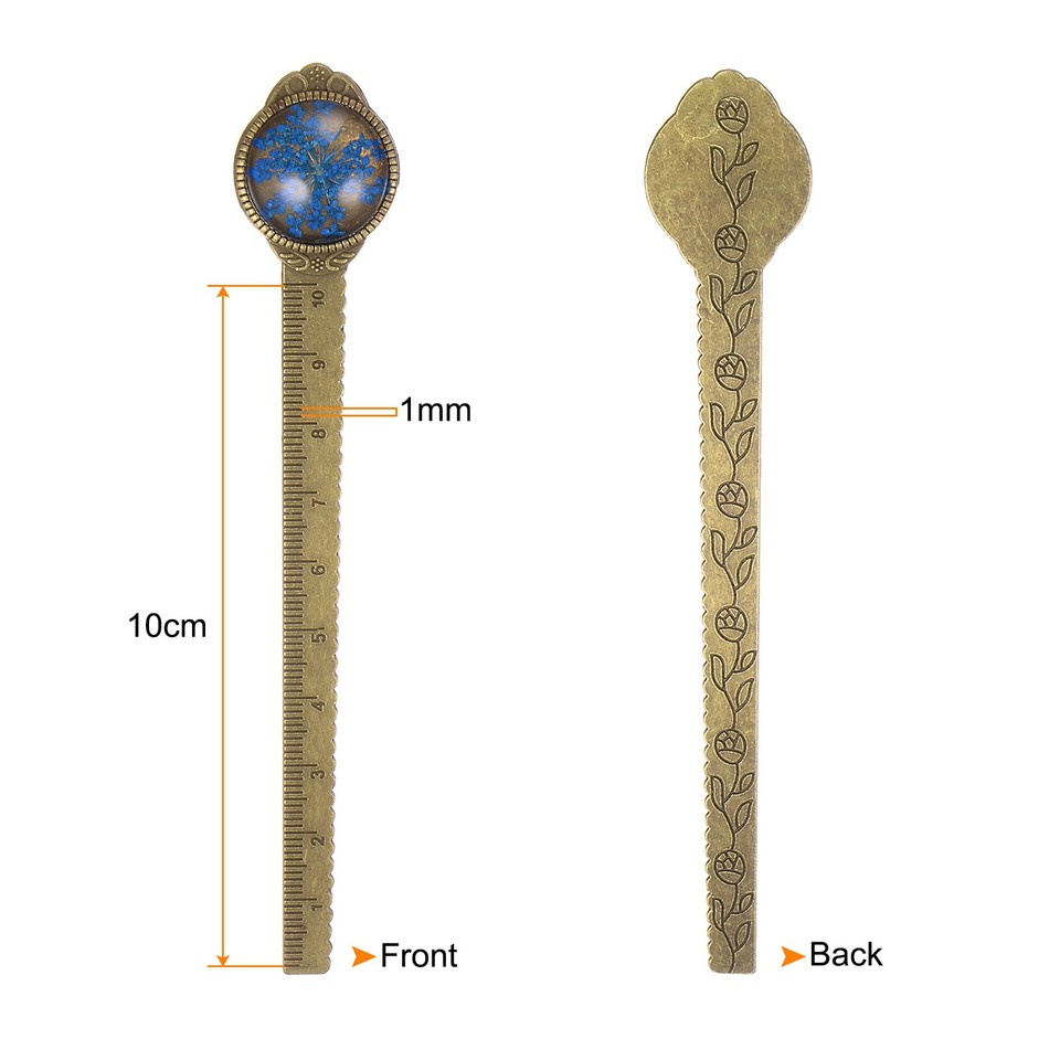 Metal Bookmark Ruler 10cm Metric Vintage Bookmark Deep Blue | eBay
