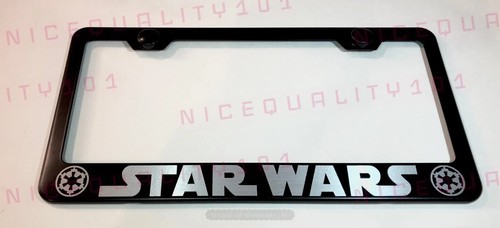 Star Wars Stainless Steel Black Finished License Plate Frame | eBay