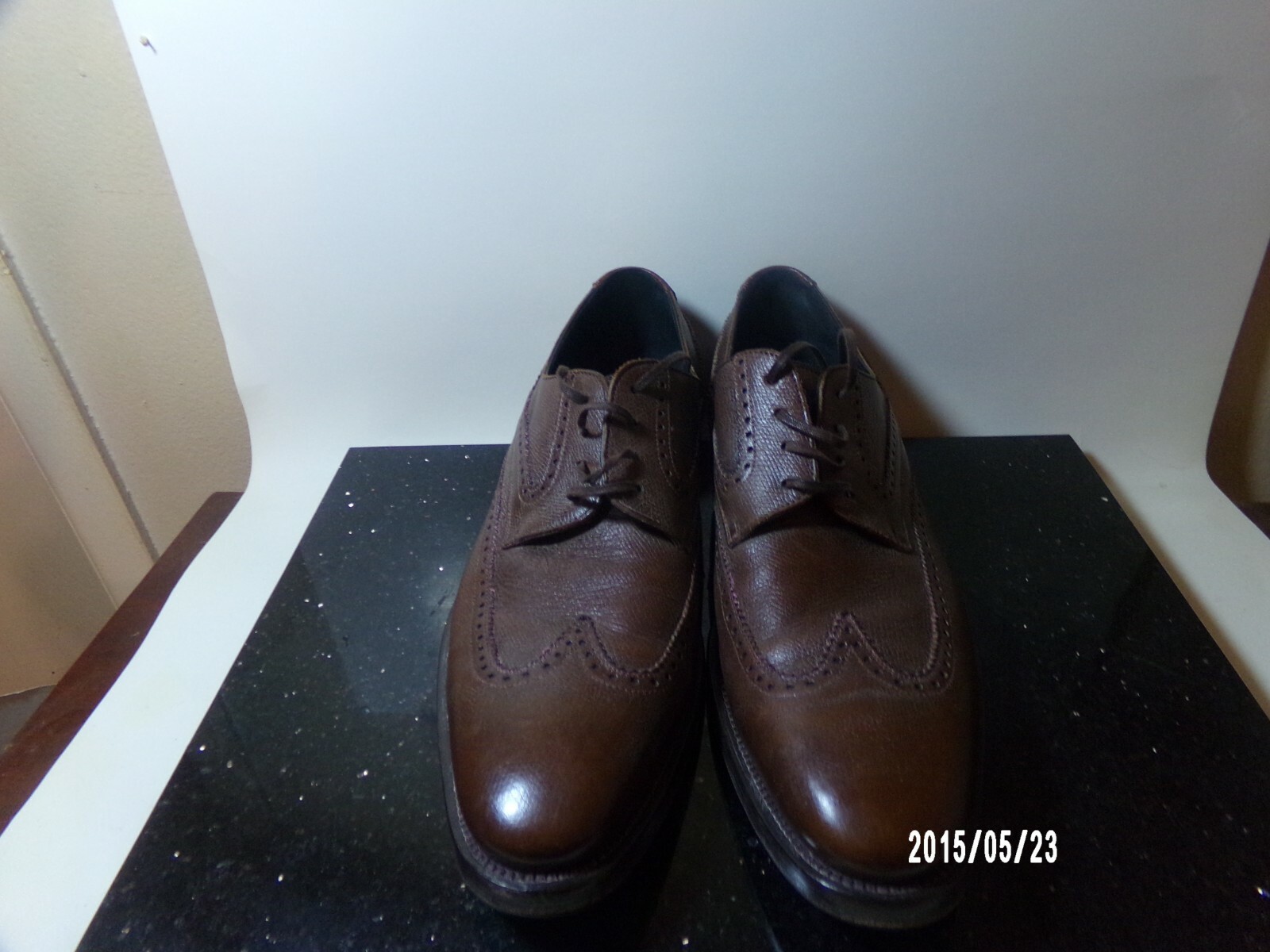 Salvatore Ferragamo Brown Wing Tip Leather Lace Up Ox… - Gem