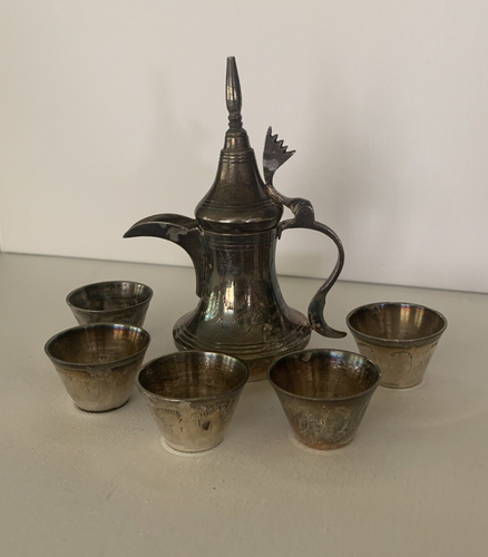 VINTAGE ETCHED MIDDLE EASTERN COFFEE TEA SET | eBay