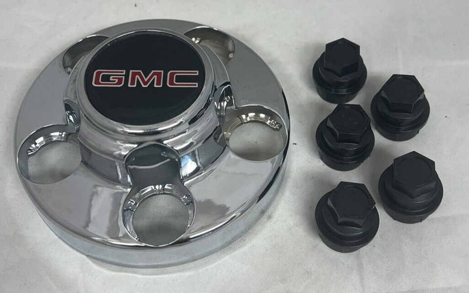 1988-1999 GMC 1500 Pickup Truck Wheel Hub Center Cap CHROME + Lug Nut ...