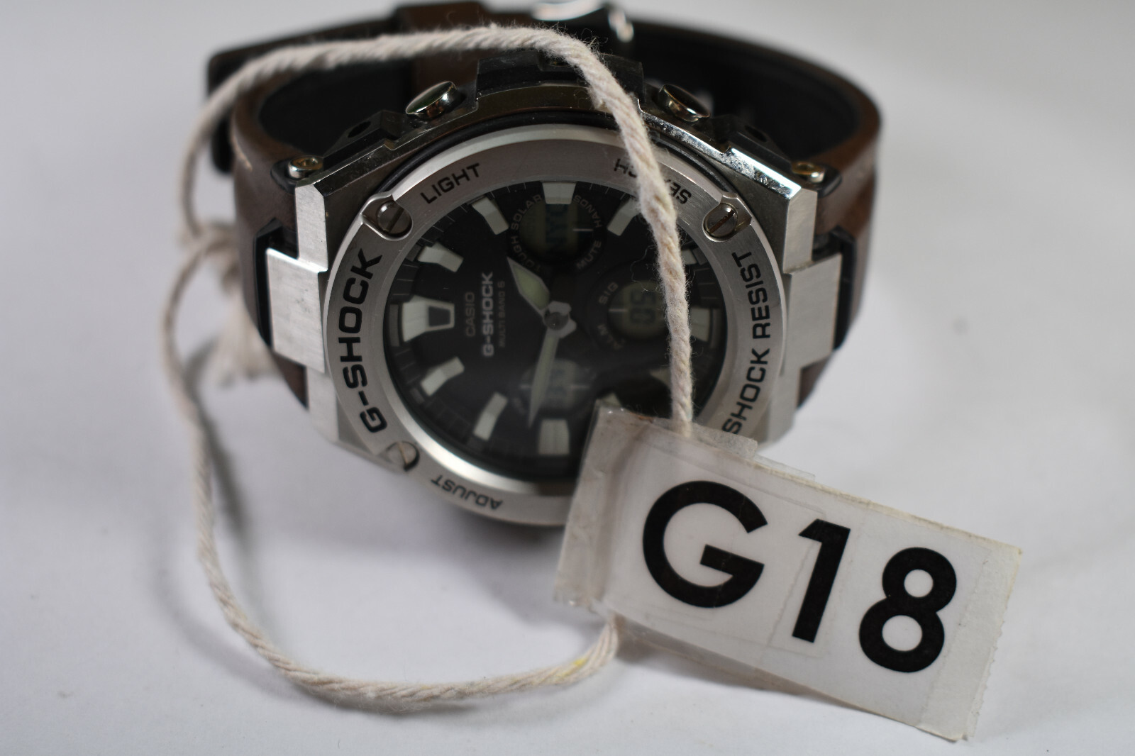 Casio GSTW130L-1A (5515) G-SHOCK Multiband Solar Brown Leather Men's ...