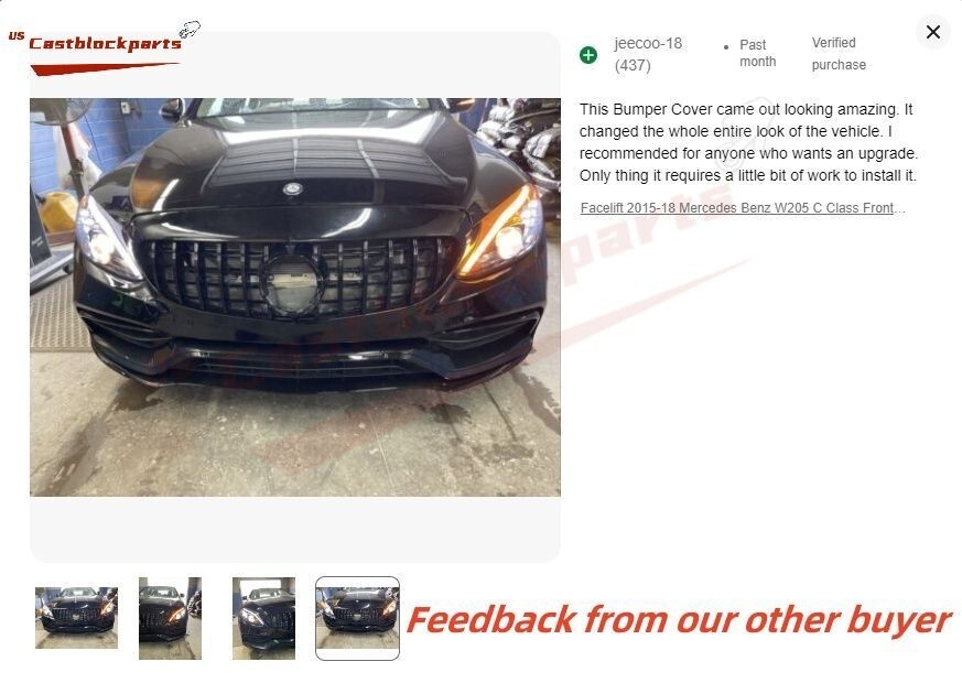 Facelift 2015-18 Mercedes Benz W205 C Class Front Bumper Kit to W205 ...