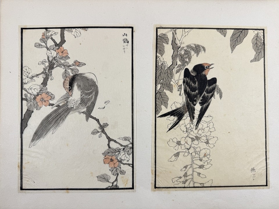 Japanese Drawing Book “Kachoshu” Picture of birds and flowers 49 ...