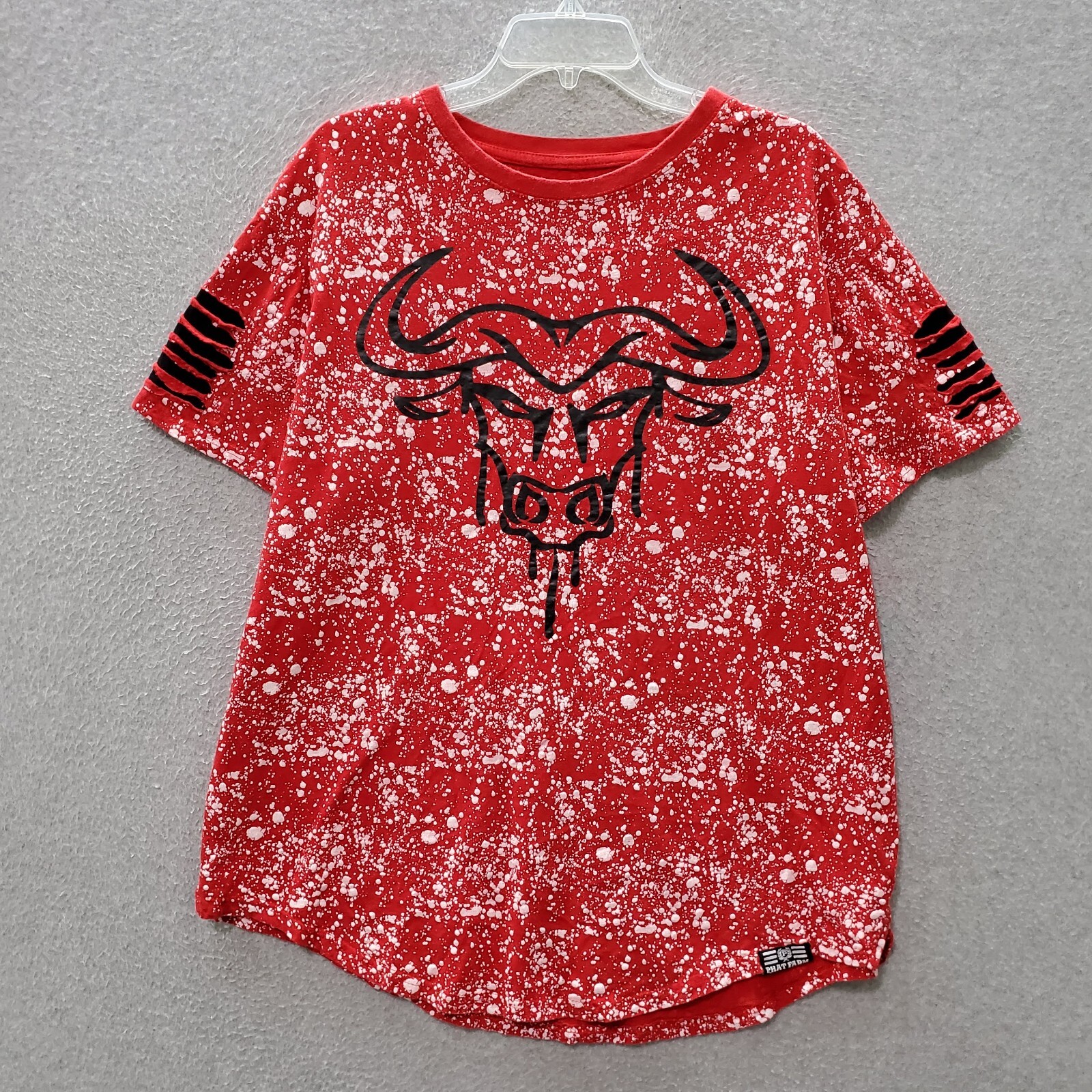 Phat Farm Men T-Shirt 2XL Red Splatter White Bulls Drip Graphic Y2K | eBay
