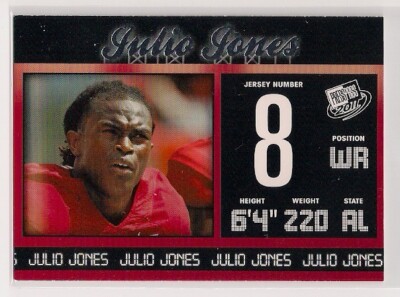 2011 JULIO JONES PRESS PASS #3 ROOKIE TAMPA BAY BUCCANEERS ALABAMA ...