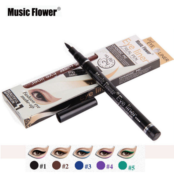 Music Flower Waterproof Eyeliner Pencil Liquid Eye liner Make Up Tattoo ...