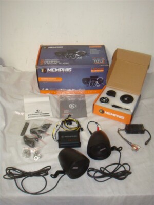 MEMPHIS MXABMB2 BLACK 3" SPEAKERS AMPLIFIER MARINE BOAT MOTORCYLE ATV ...