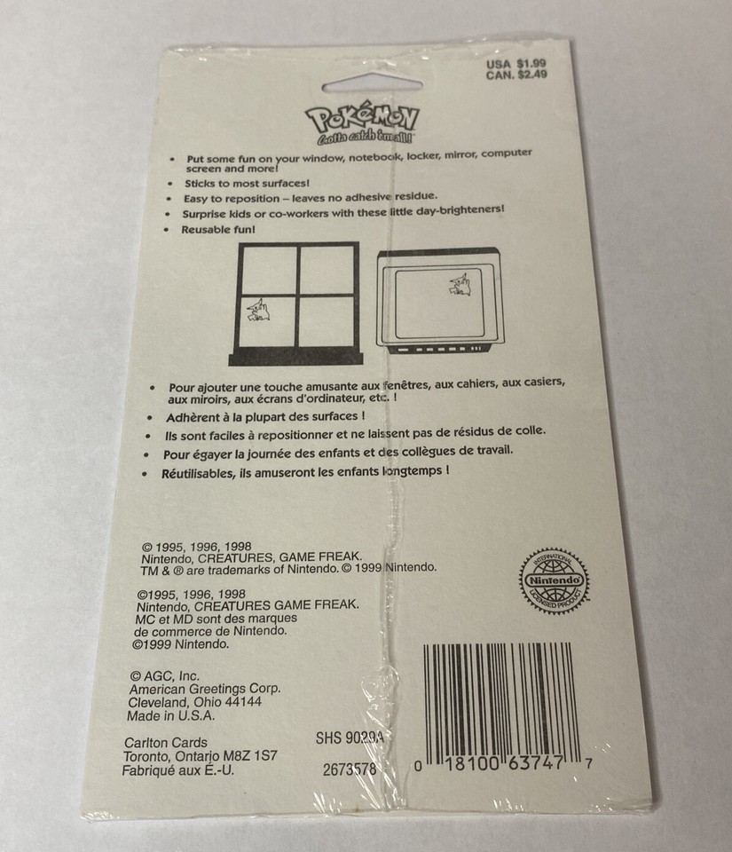 Vintage Pokemon Nintendo #150 Mewtwo Removable Vinyl Sticker 1999, 5 ...