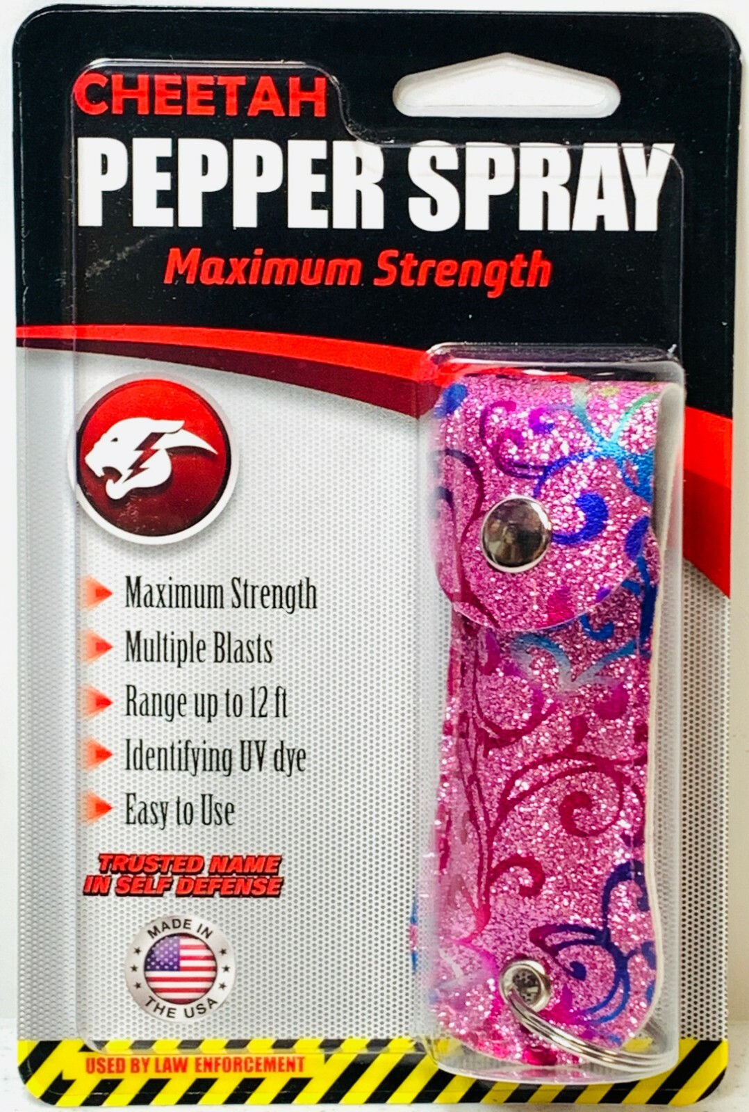 Cheetah Pepper Spray Maximum Strength W-Leather Case Self Defense ...