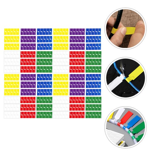 24 Sheets Colored Cable Labels Cord Tags Electrical Wire Labeling for ...