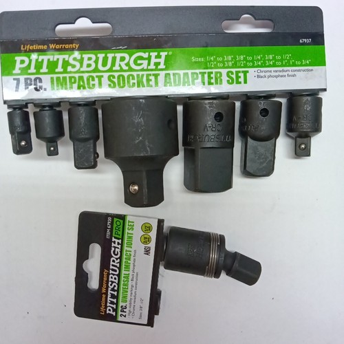 PITTSBURGH 7pc Impact Socket Adapter Set #67937 & 1 ½ Inch U Joint ...