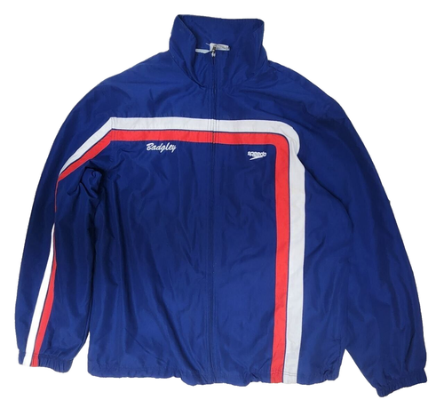 Speedo Men's Blue Vintage Style Custom Embroidery Windbreaker Jacket ...