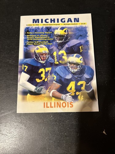 Vintage Oct 18 2003 Michigan Vs. Illinois Official Football Program ...