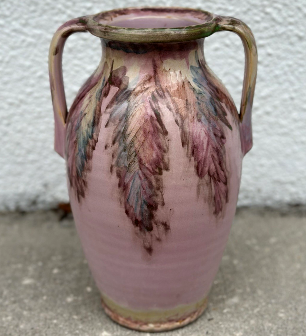 WELLER POTTERY JUNEAU DOUBLE HANDLED VASE BY DOROTHY ENGLAND LAUGHEAD ...