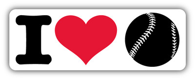 I Love Baseball Label Car Bumper Sticker Decal 6'' x 2'' | eBay