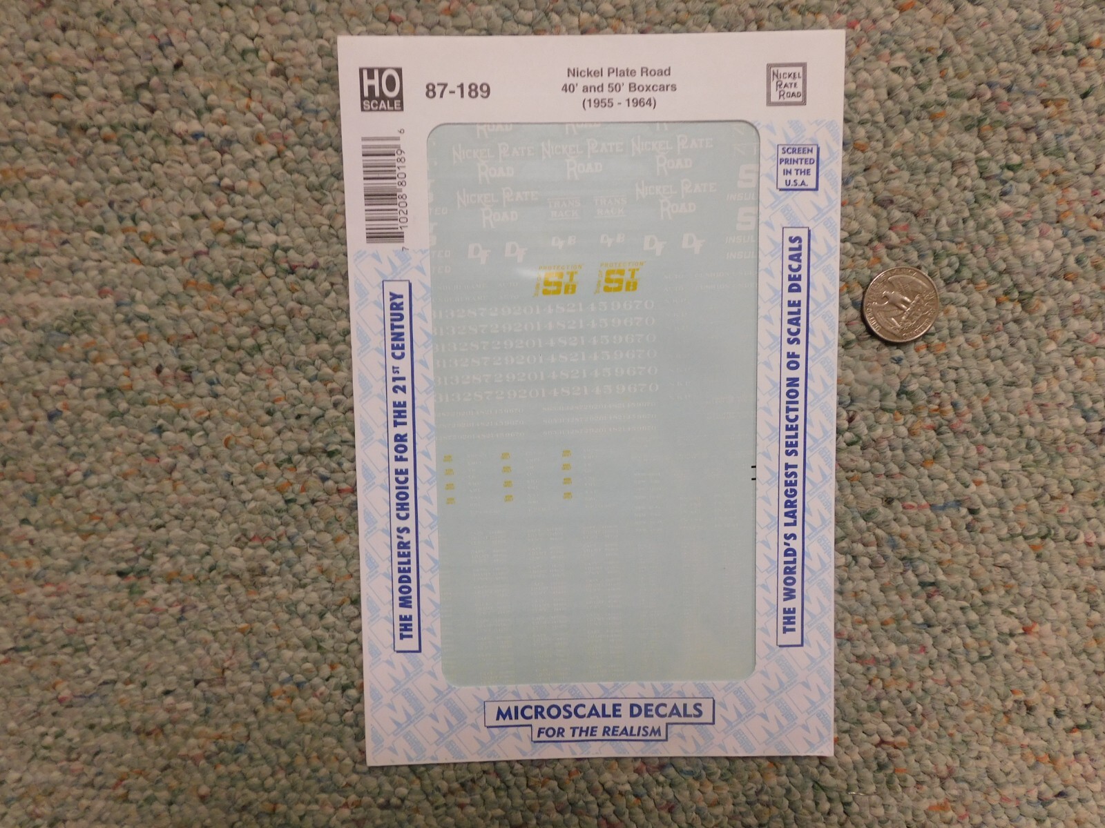 Microscale HO decals 87-189 Nickel Plate Road 40' 50' box cars 1955-64 ...