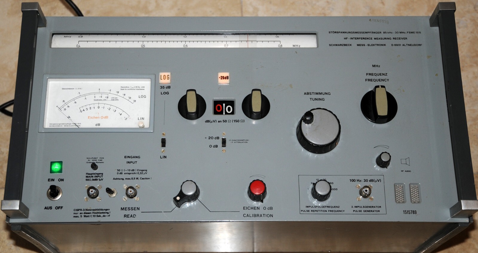 Model FSME1515 85KHz-30MHz HF Receiver by Schwarzbeck Mess-Elektronik ...